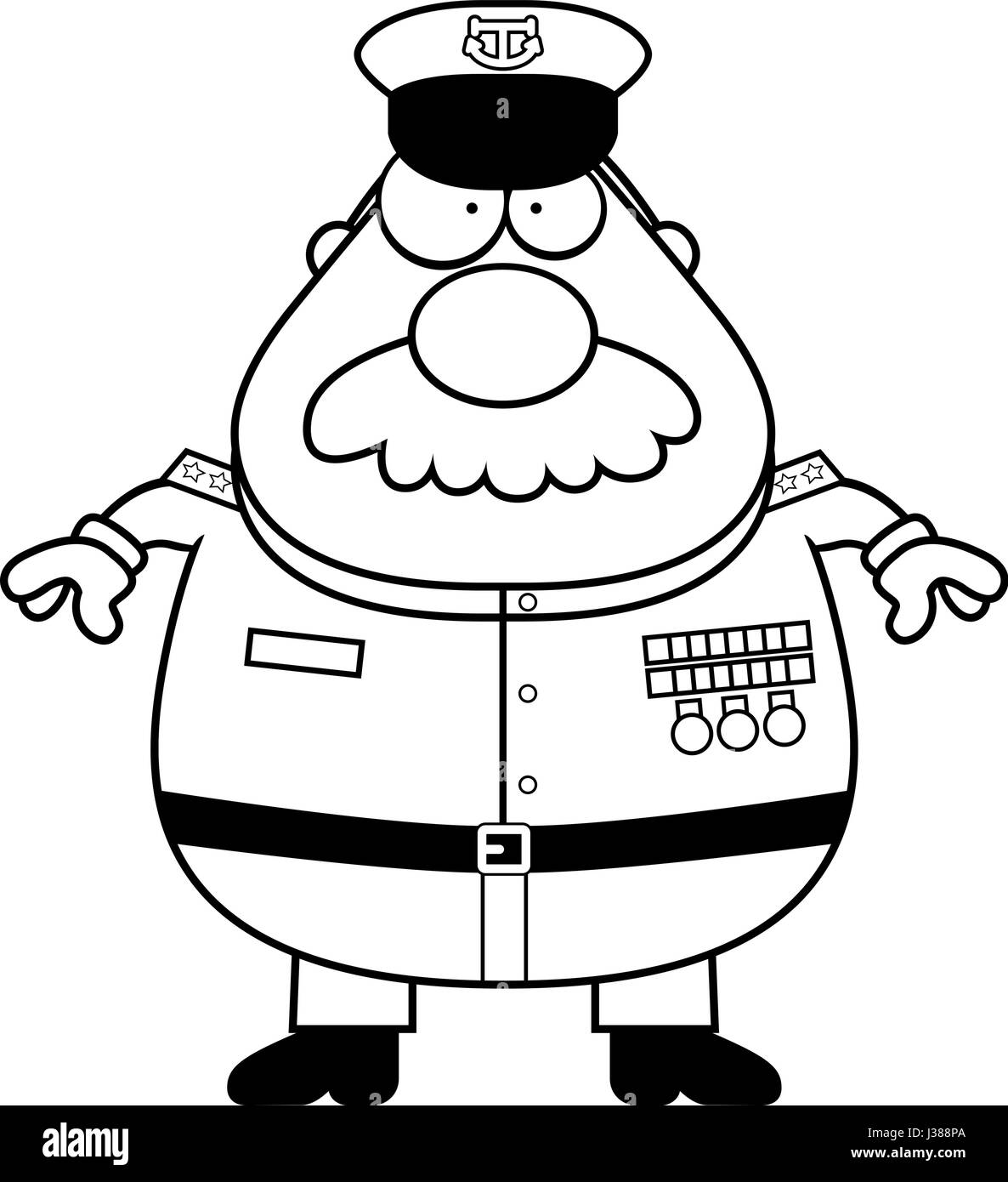 A cartoon illustration of a Navy Admiral with a mustache Stock Vector ...