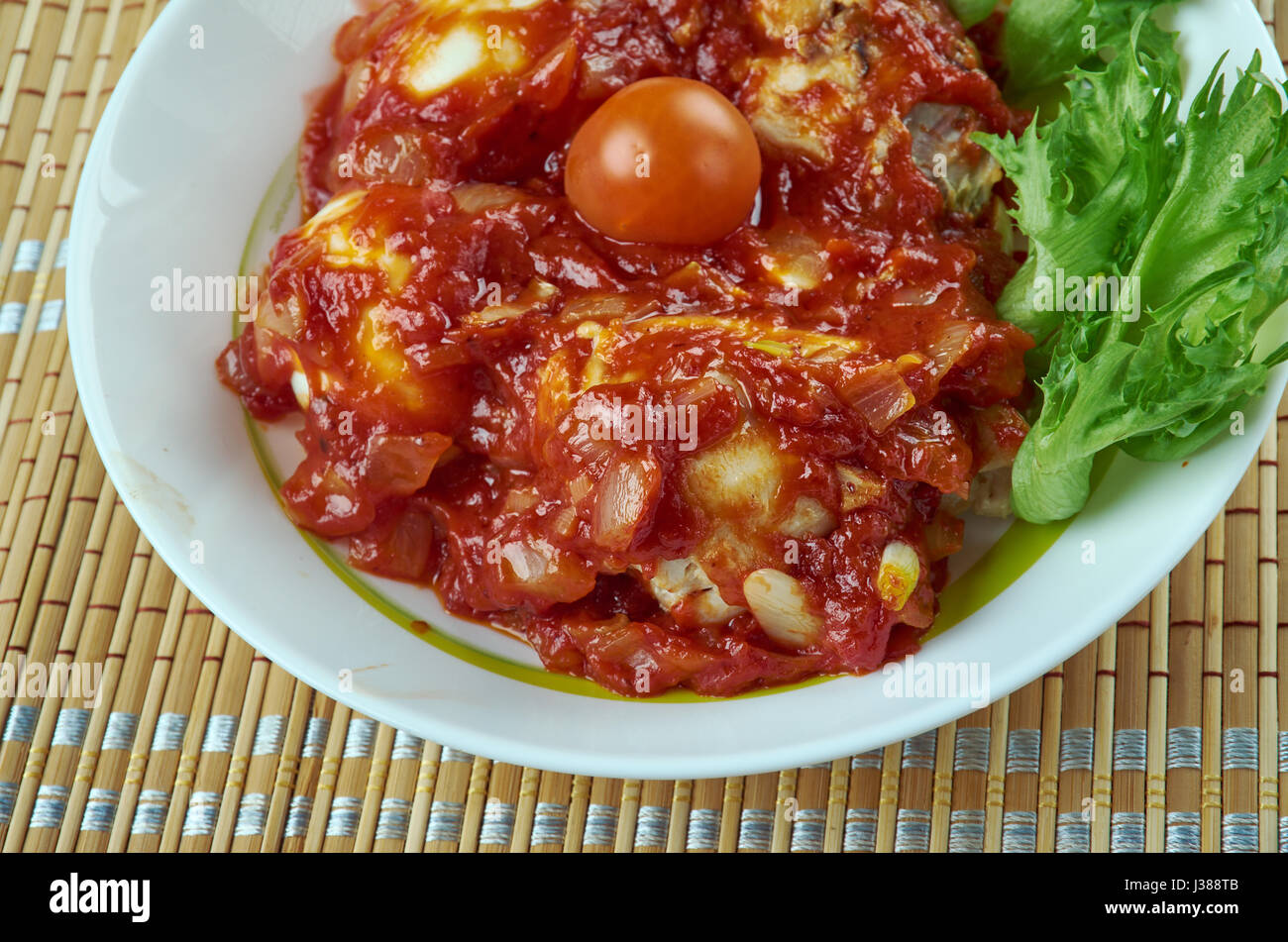 Eritrean Spicy Chicken - Tsebhi Dorho.African cuisine Stock Photo - Alamy