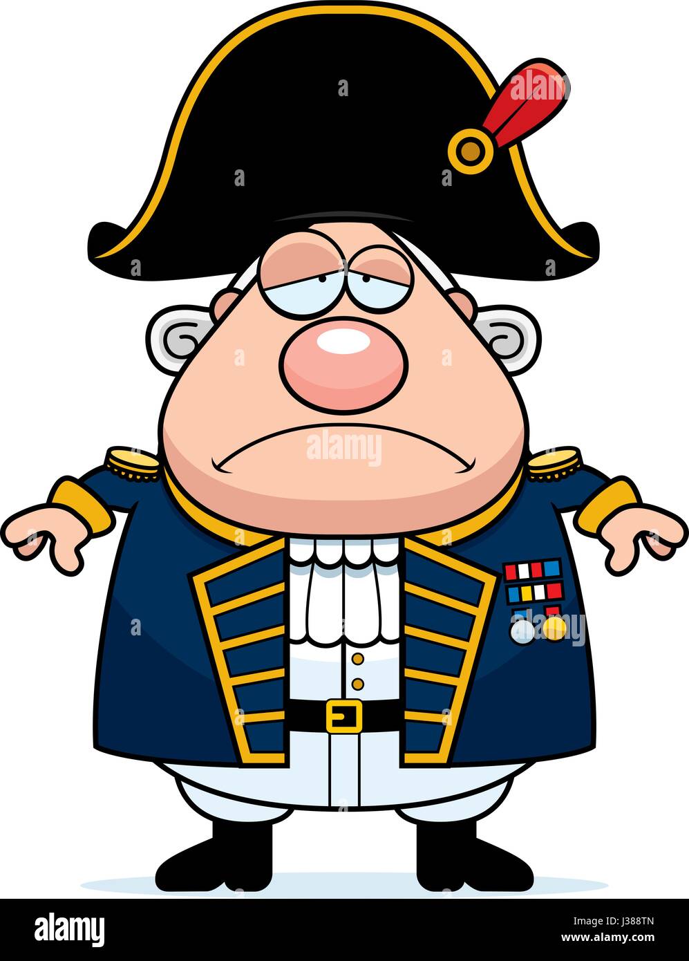 A cartoon illustration of a British Admiral looking sad Stock Vector ...