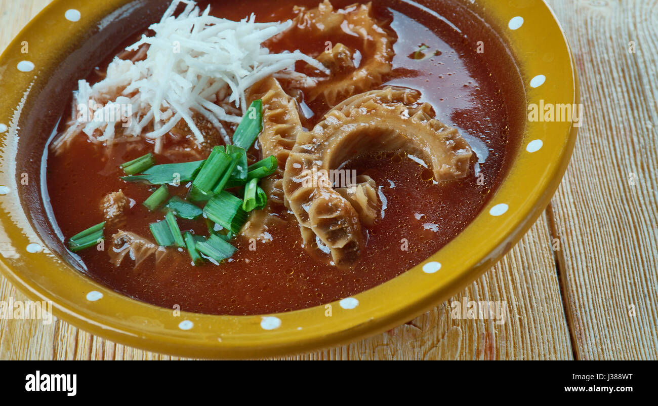 Menudo - traditional Mexican soup, made with beef stomach Stock Photo - Alamy