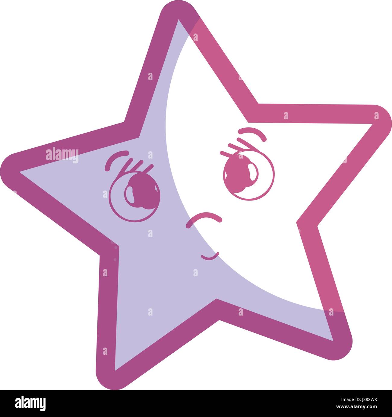 silhouette kawaii surprised and cute star design Stock Vector Image ...