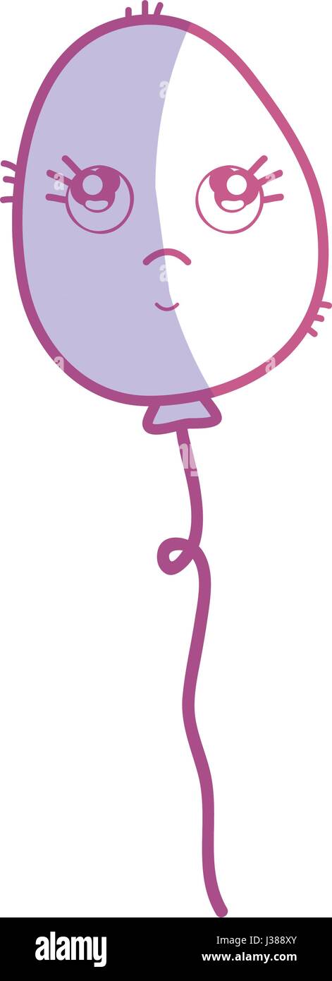 silhouette kawaii thinking and cute balloon design Stock Vector Image ...
