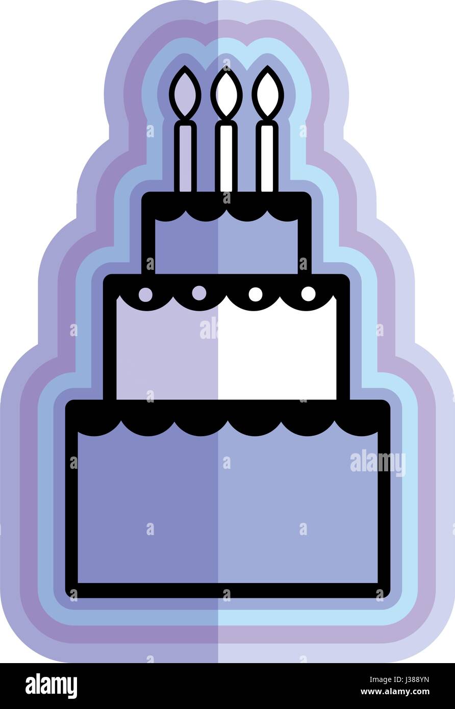 figure delicious cake happy birthday celebration Stock Vector Image ...