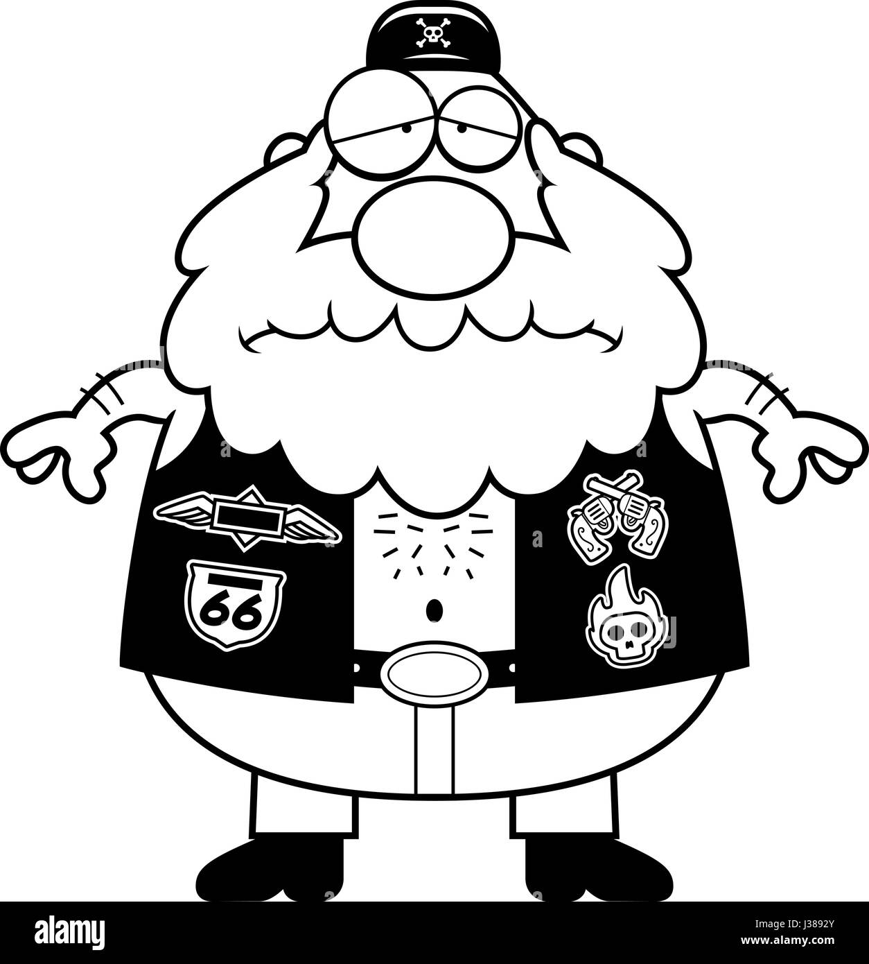 A cartoon illustration of a biker looking sad Stock Vector Image & Art ...