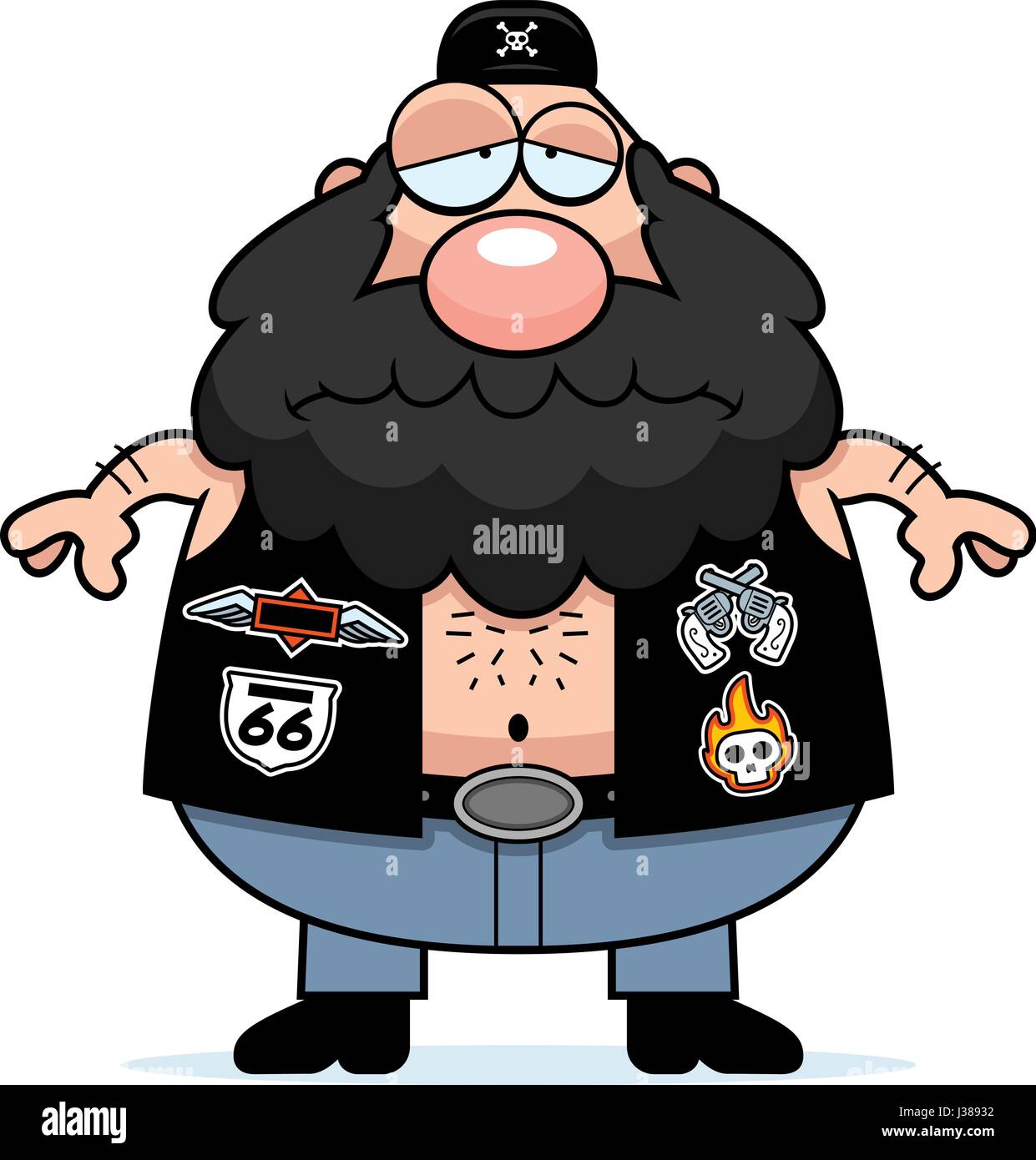 A cartoon illustration of a biker looking sad Stock Vector Image & Art ...