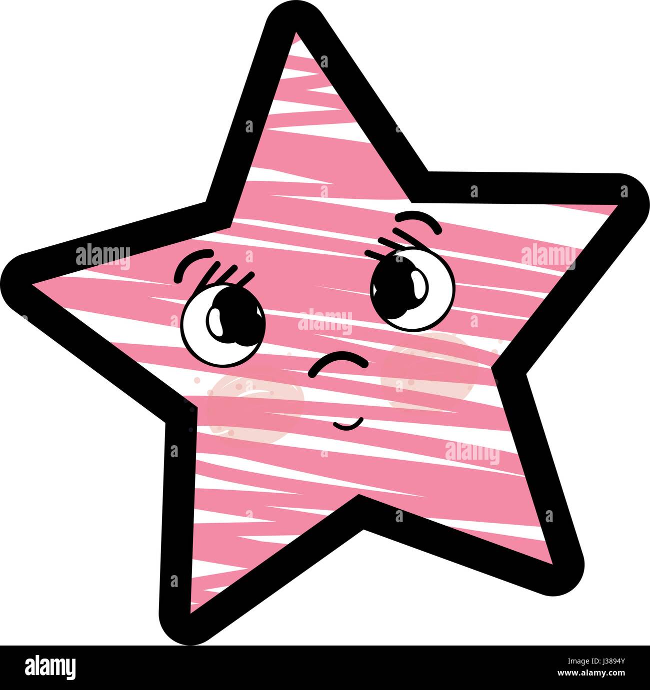 kawaii surprised and cute star design Stock Vector Image & Art - Alamy