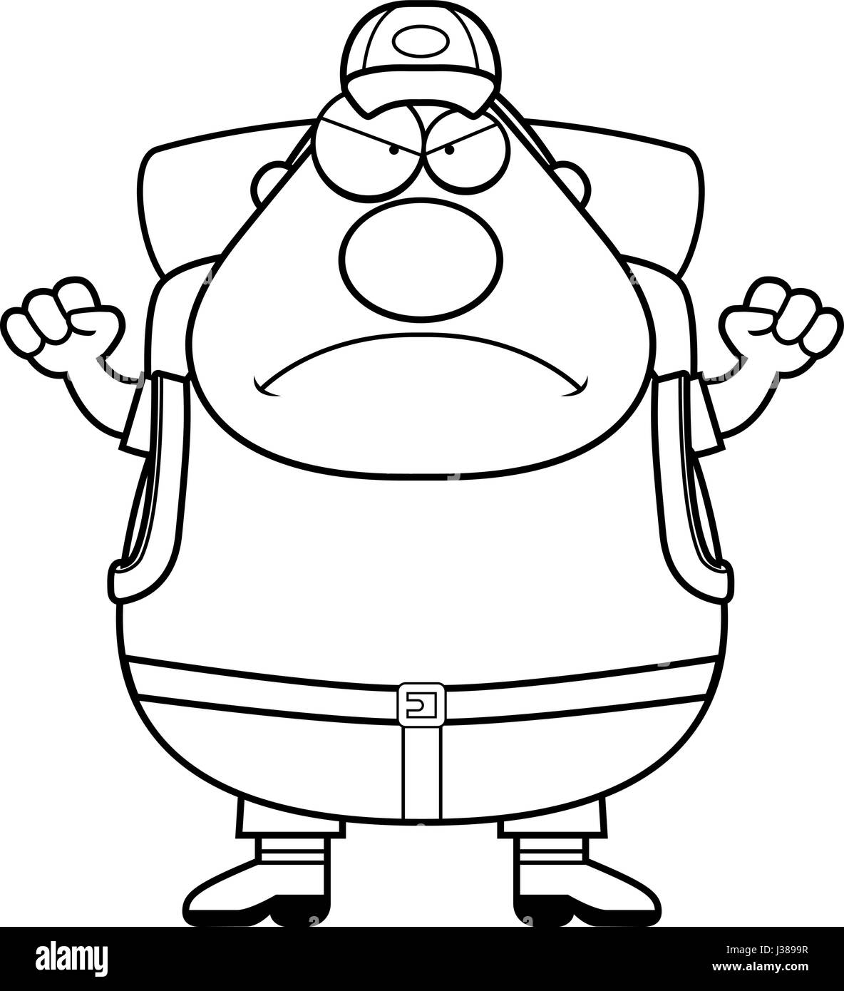 A cartoon illustration of a hiker looking angry Stock Vector Image ...