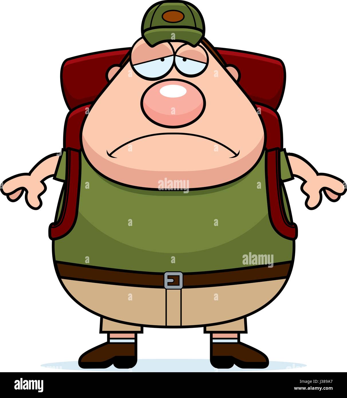 A cartoon illustration of a hiker looking sad Stock Vector Image & Art ...