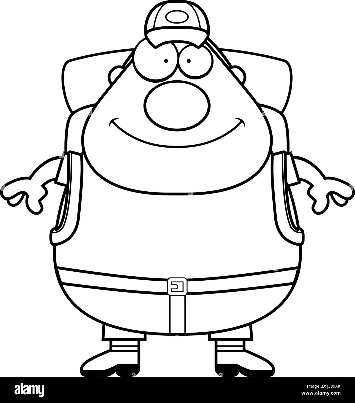 A cartoon illustration of a hiker looking happy Stock Vector Image ...