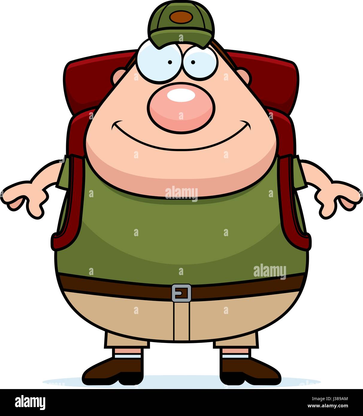 A cartoon illustration of a hiker looking happy Stock Vector Image ...