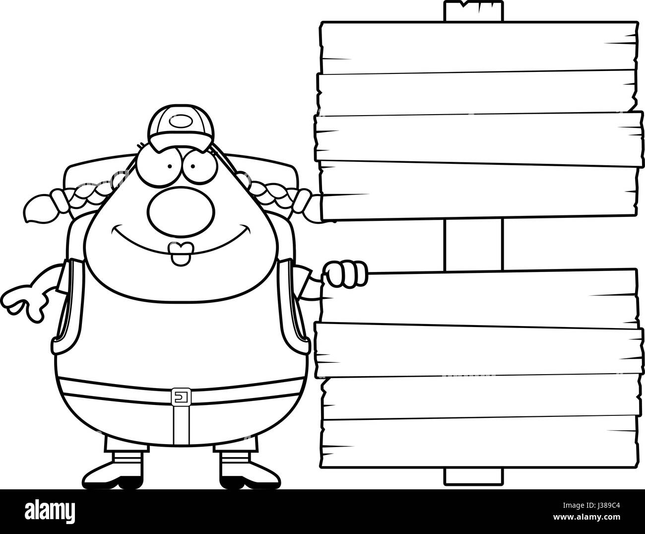 A cartoon illustration of a hiker with a sign Stock Vector Image & Art ...