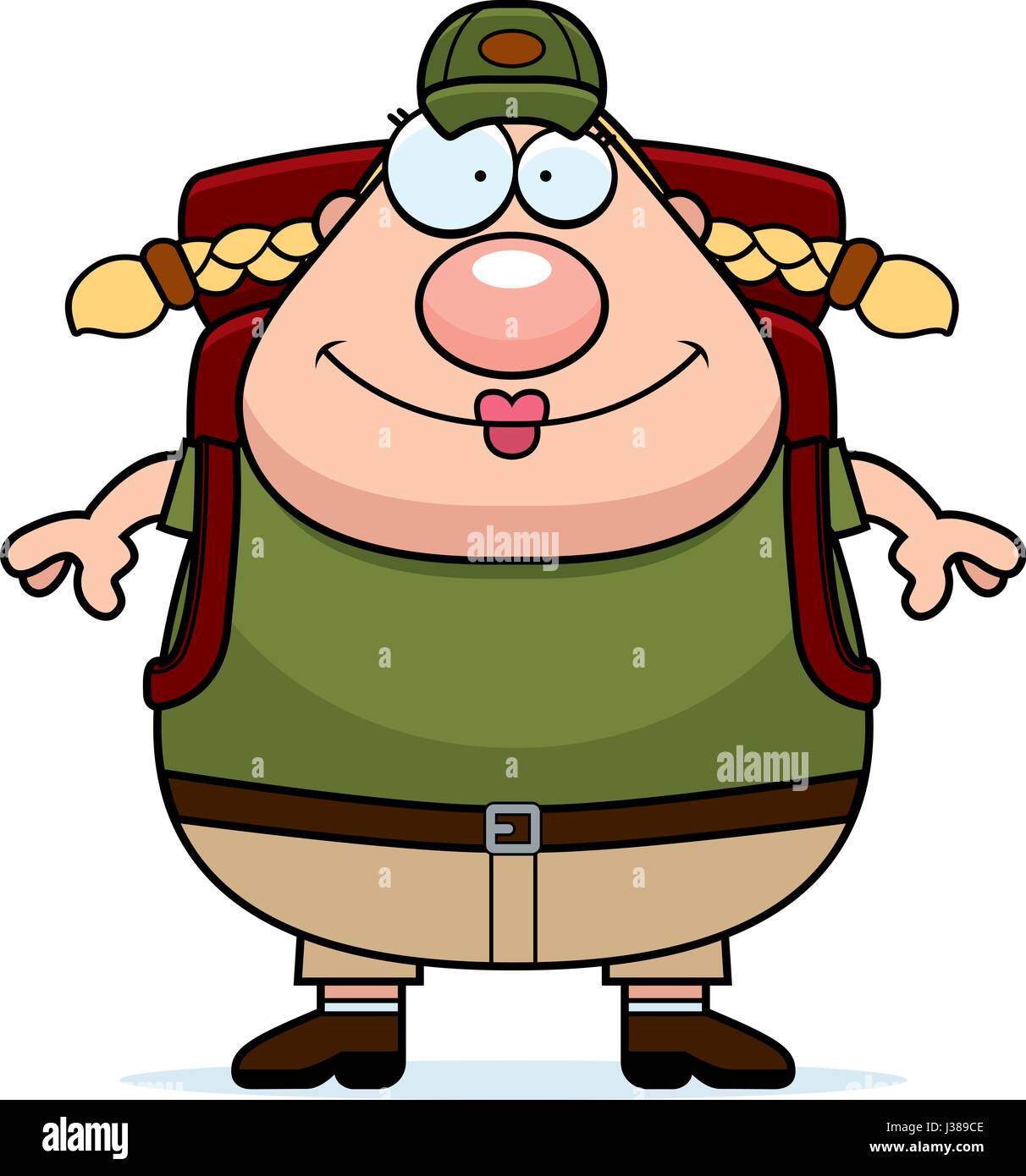 Cartoon hiker woman smiling hi-res stock photography and images - Alamy