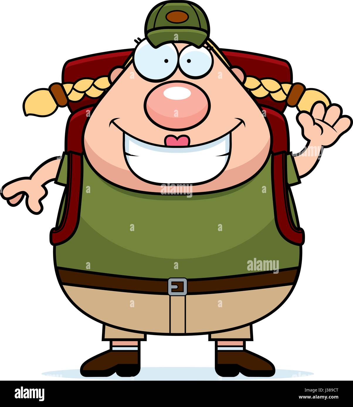 Cartoon hiker woman smiling hi-res stock photography and images - Alamy