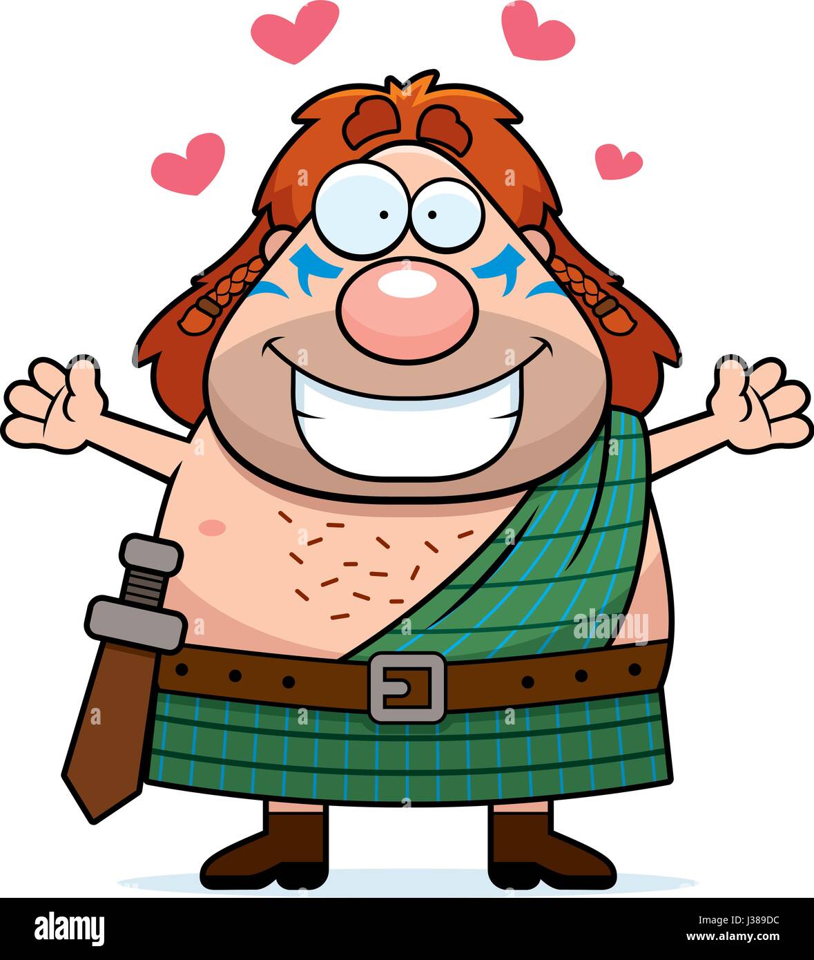 A cartoon illustration of a Celtic warrior ready to give a hug Stock ...