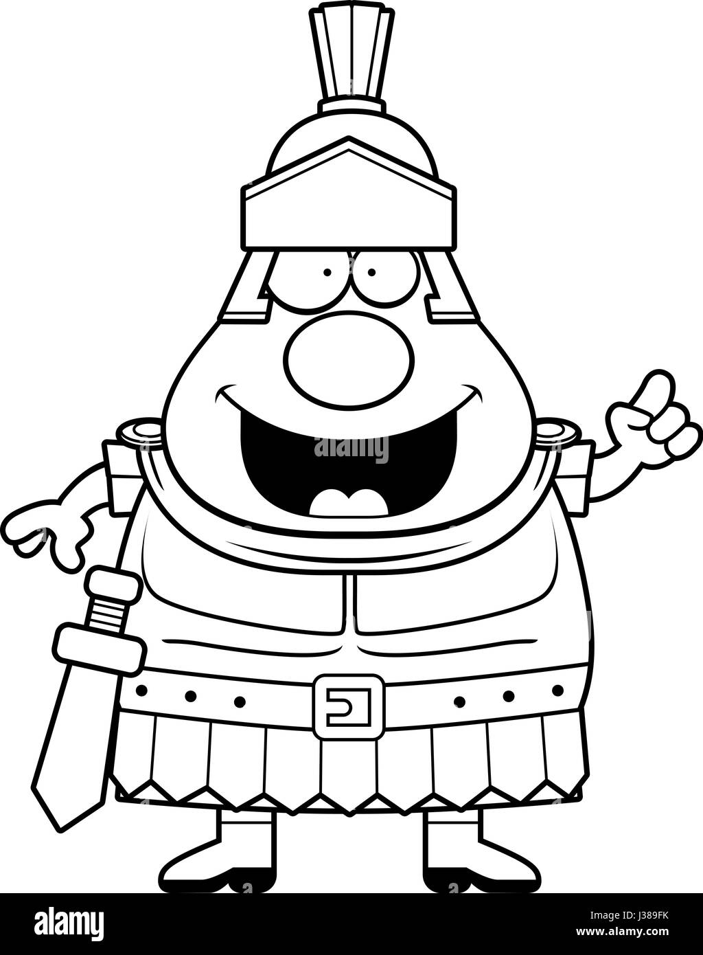 A cartoon illustration of a Roman Centurion with an idea Stock Vector ...