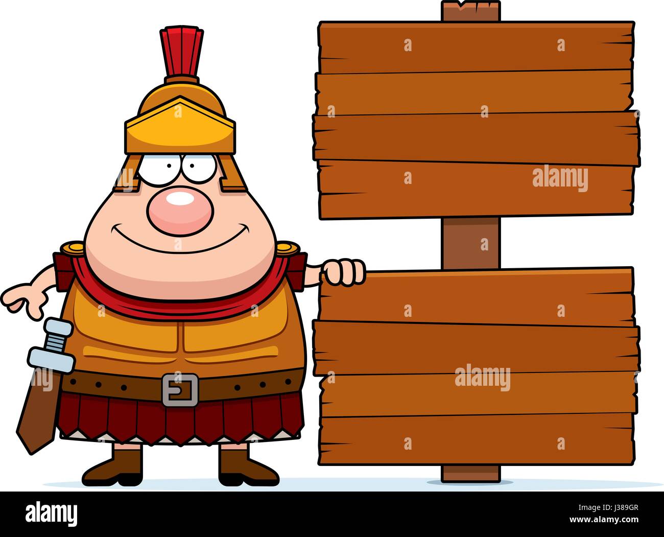 A cartoon illustration of a Roman Centurion with a sign Stock Vector ...