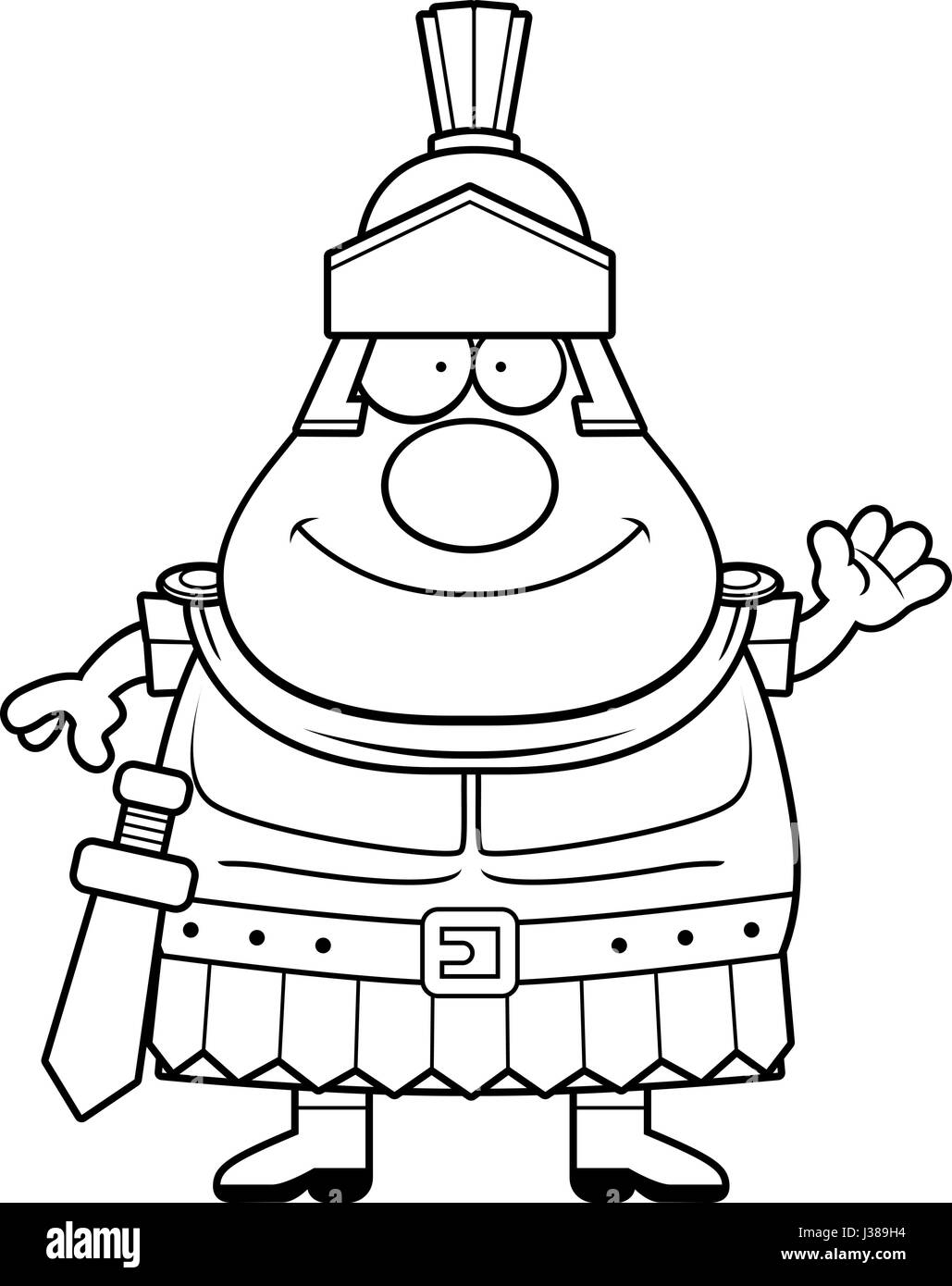 A cartoon illustration of a Roman Centurion waving Stock Vector Image ...