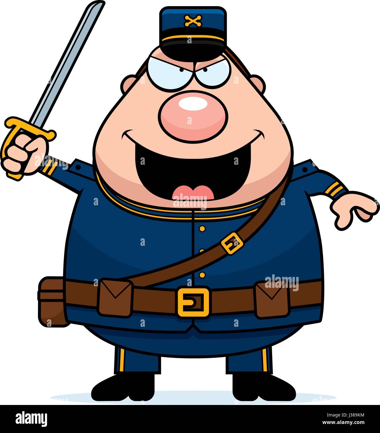 A cartoon illustration of a Civil War Union soldier looking angry Stock ...