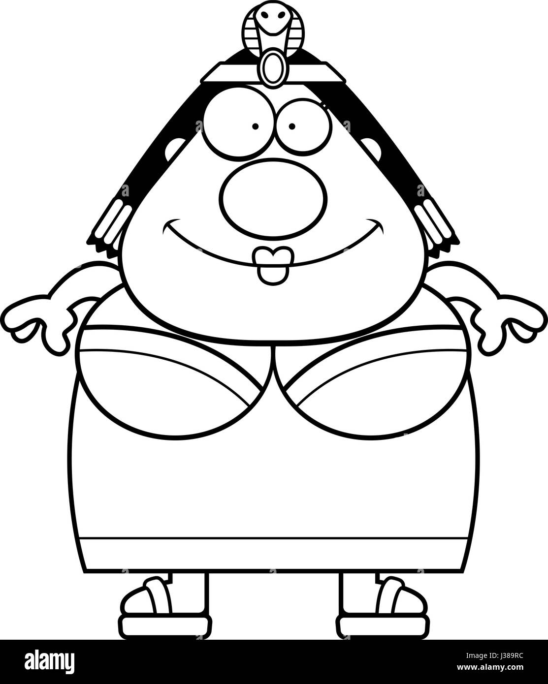 A cartoon illustration of Cleopatra looking happy Stock Vector Image ...