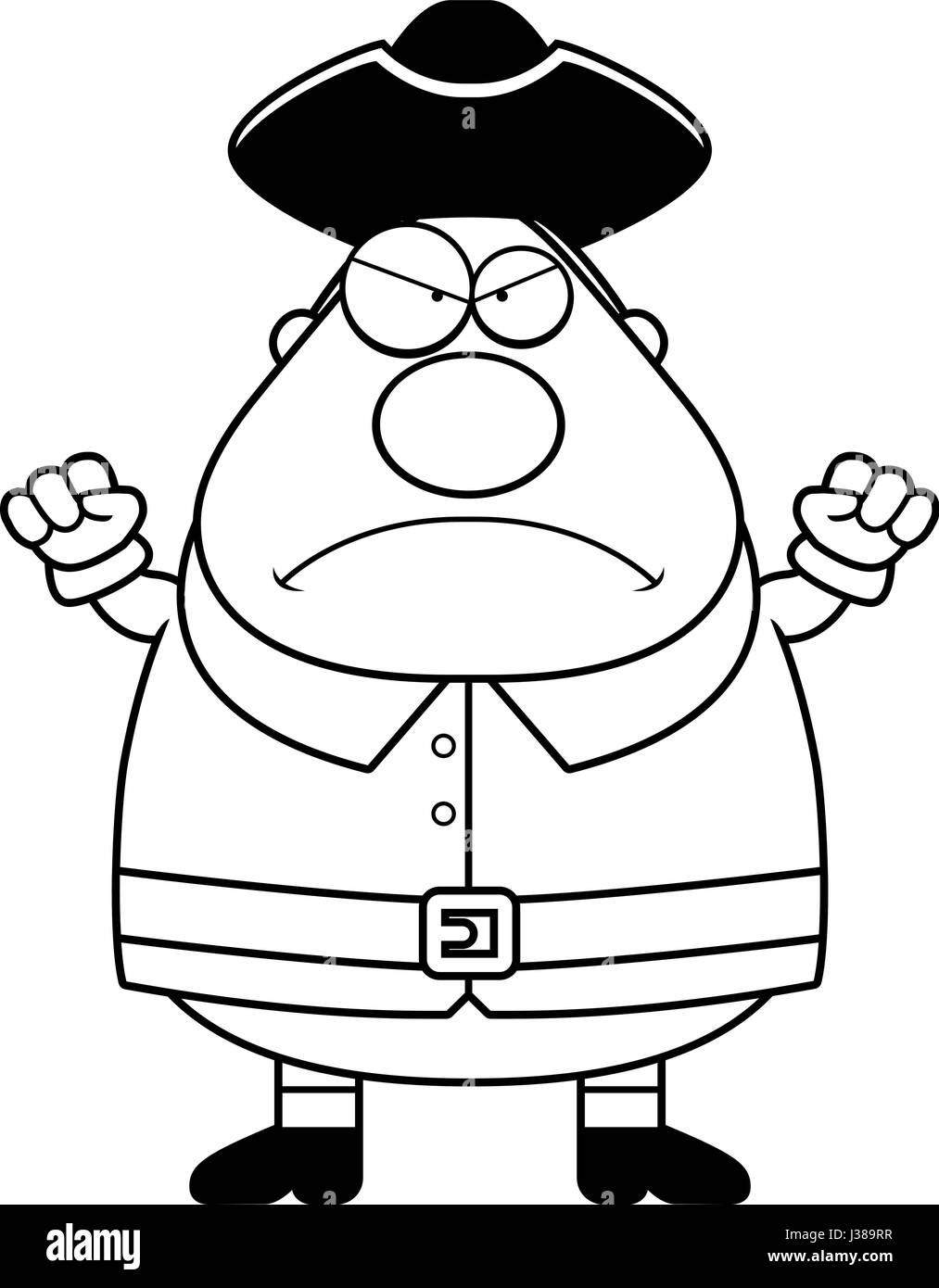 A cartoon illustration of a colonial man looking angry Stock Vector ...