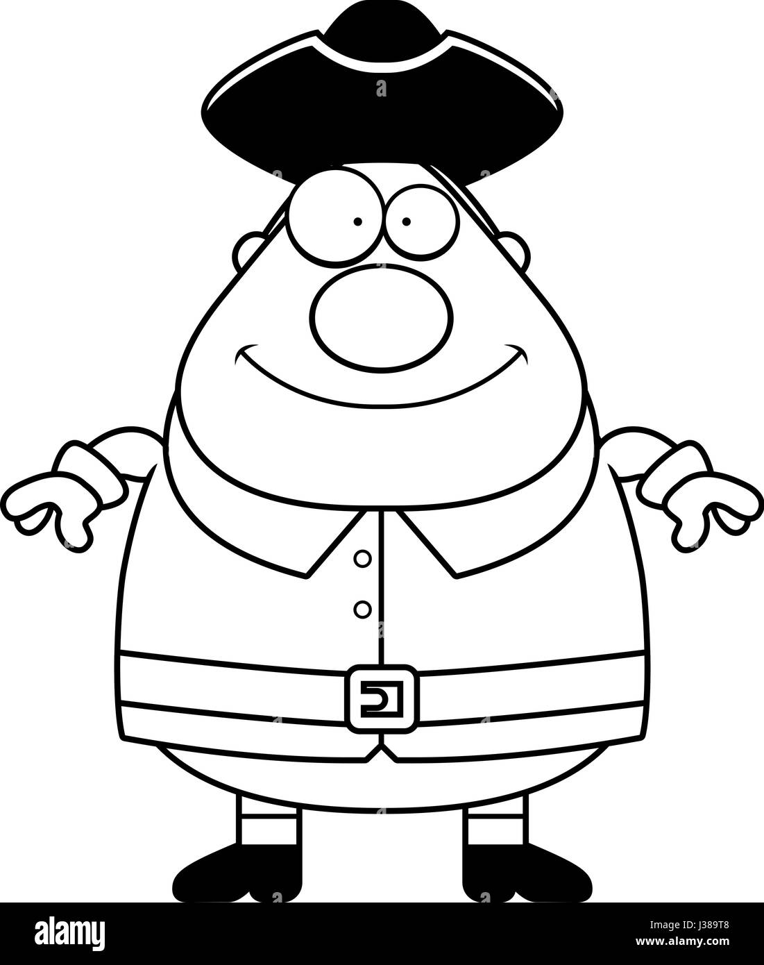 A cartoon illustration of a colonial man looking happy Stock Vector ...