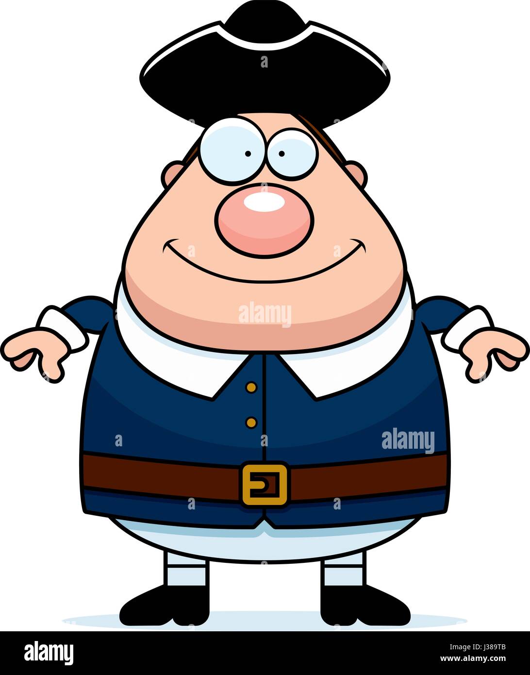 A cartoon illustration of a colonial man looking happy Stock Vector ...