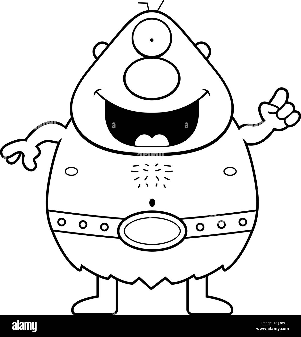 A cartoon illustration of a cyclops with an idea Stock Vector Image ...