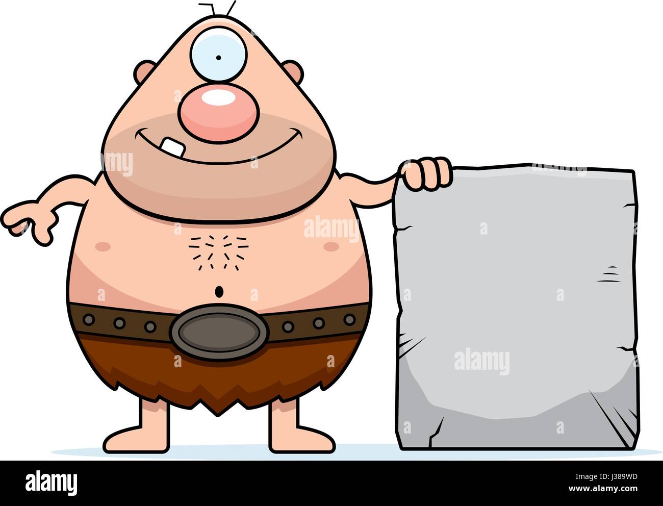 A cartoon illustration of a cyclops with a sign Stock Vector Image ...