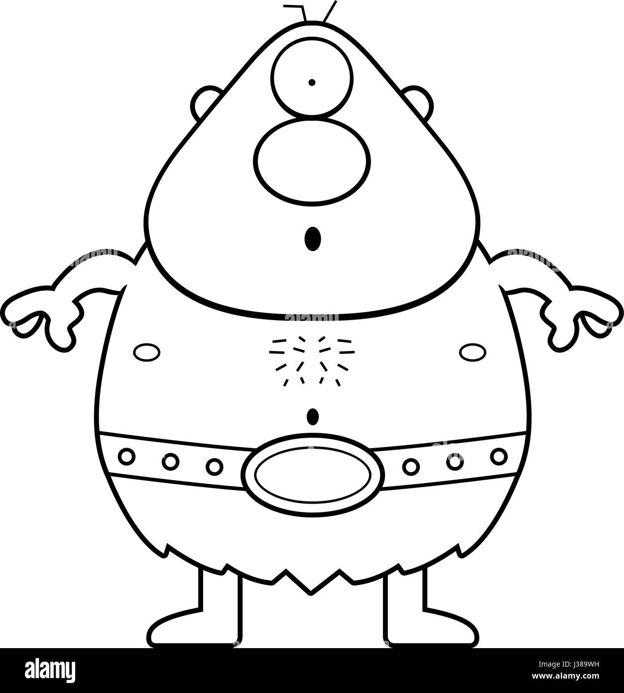 A cartoon illustration of a cyclops looking surprised Stock Vector ...