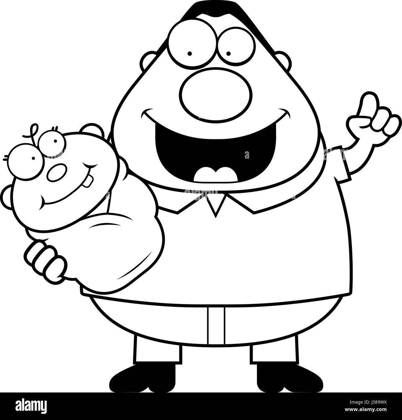 A cartoon illustration of a dad talking to baby Stock Vector Image ...