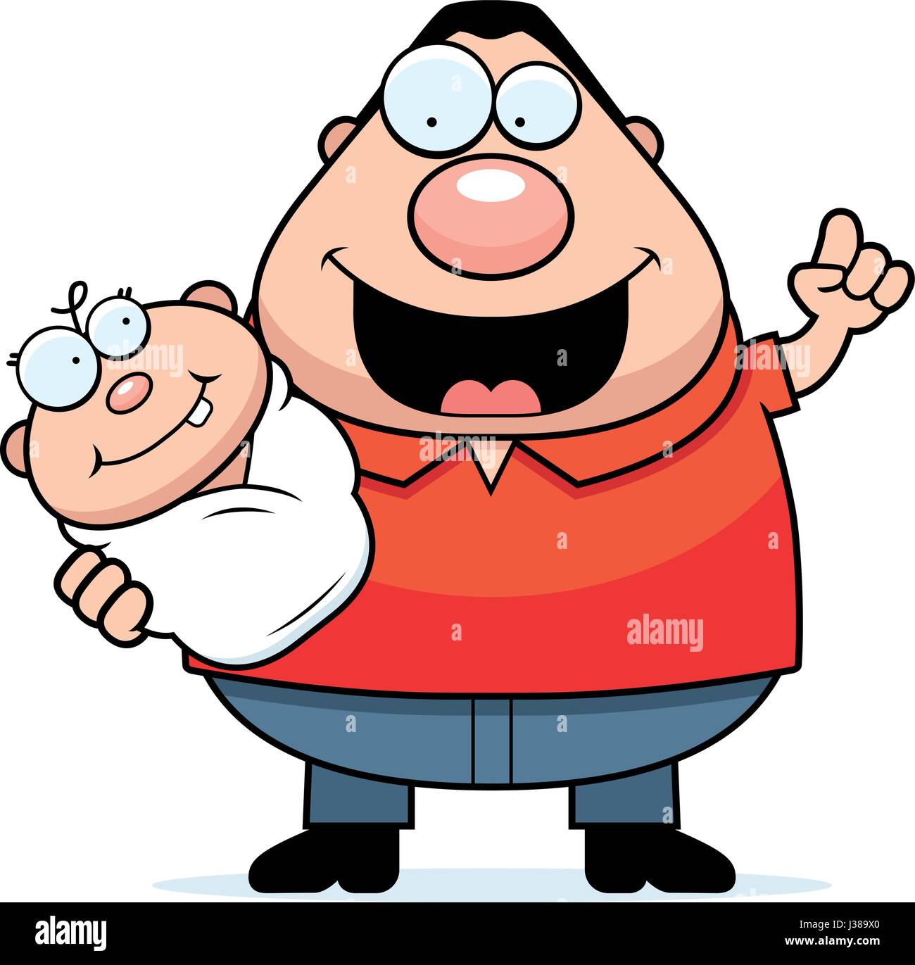 A cartoon illustration of a dad talking to baby Stock Vector Image ...