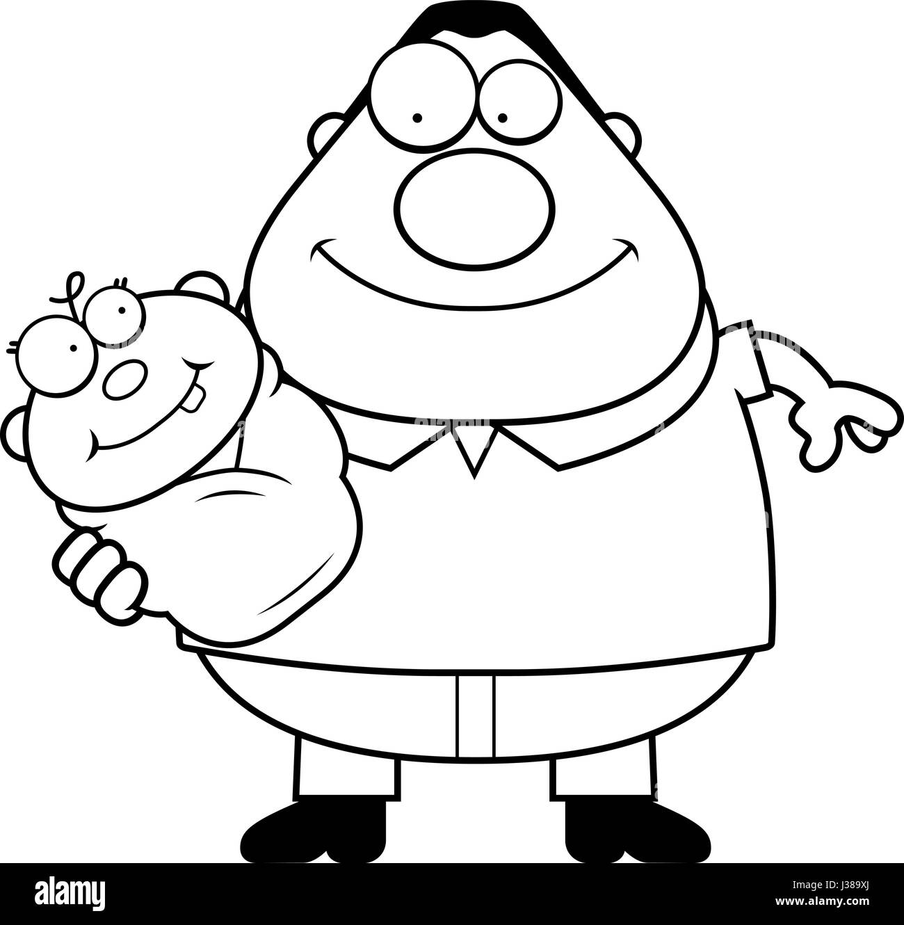 Father baby cartoon illustration Black and White Stock Photos & Images ...