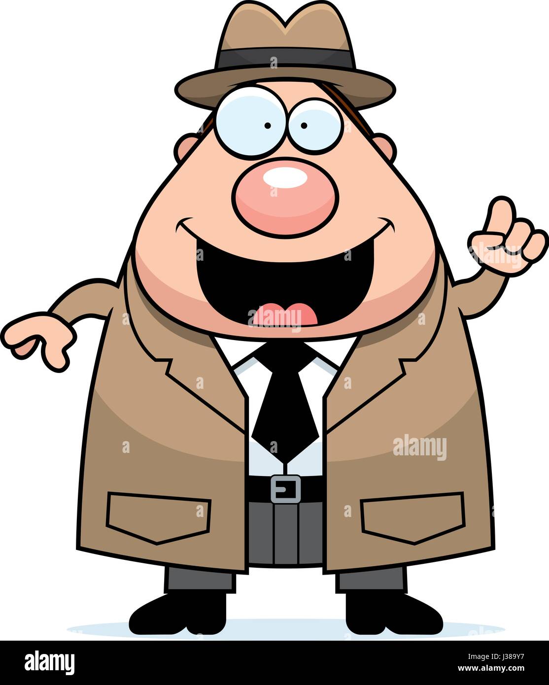 A cartoon illustration of a detective with an idea Stock Vector Image ...