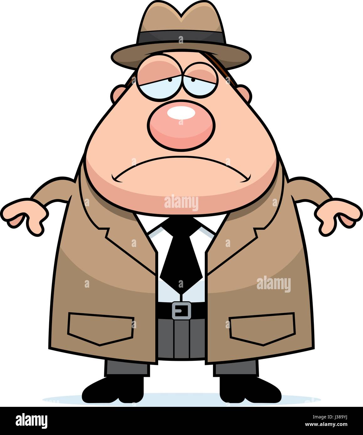 A cartoon illustration of a detective looking sad Stock Vector Image ...