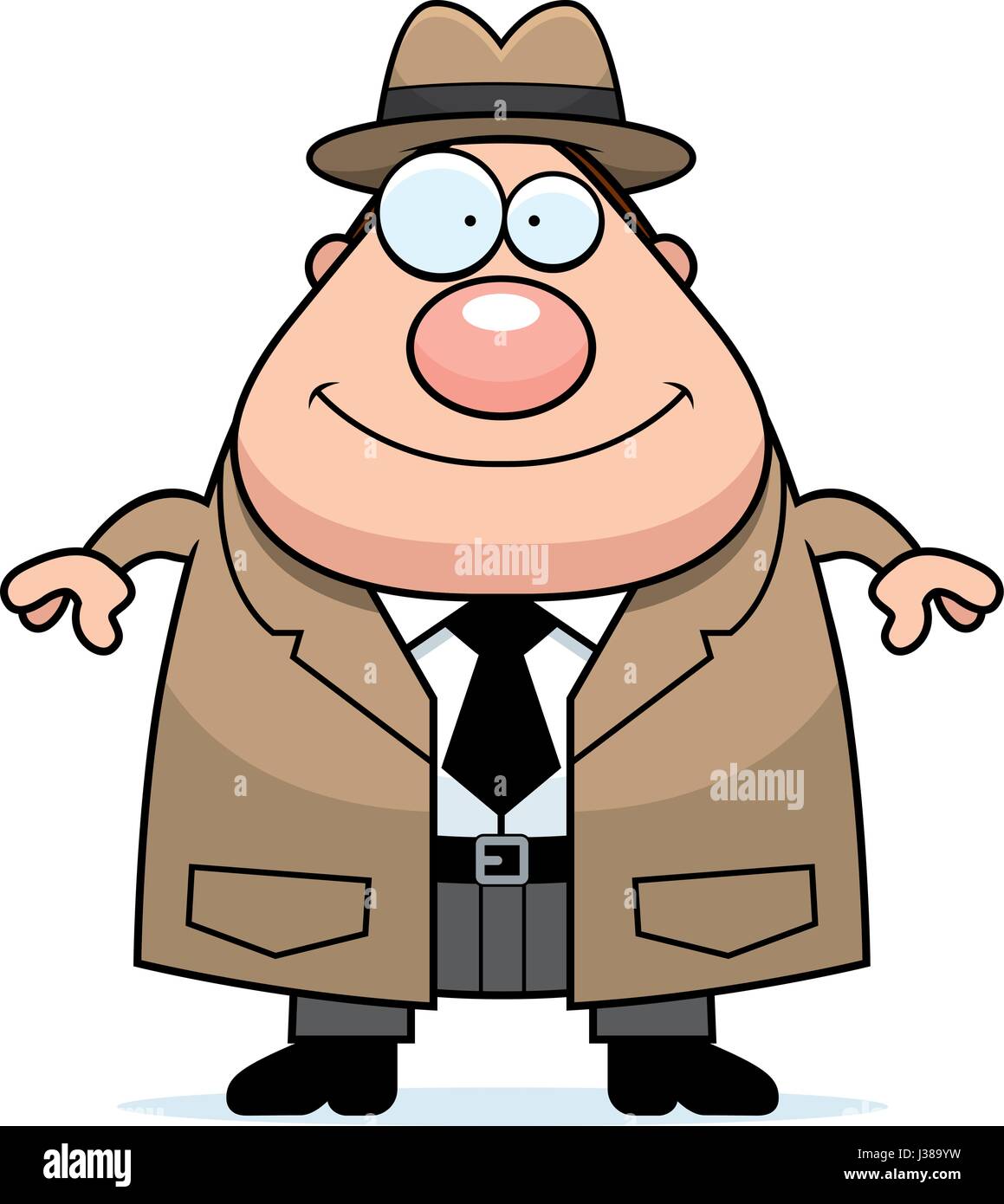 A cartoon illustration of a detective looking happy Stock Vector Image ...