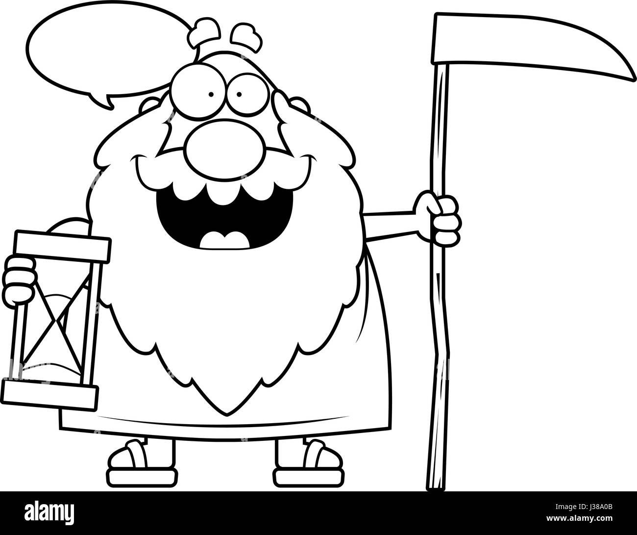 A cartoon illustration of Father Time with an idea Stock Vector Image ...