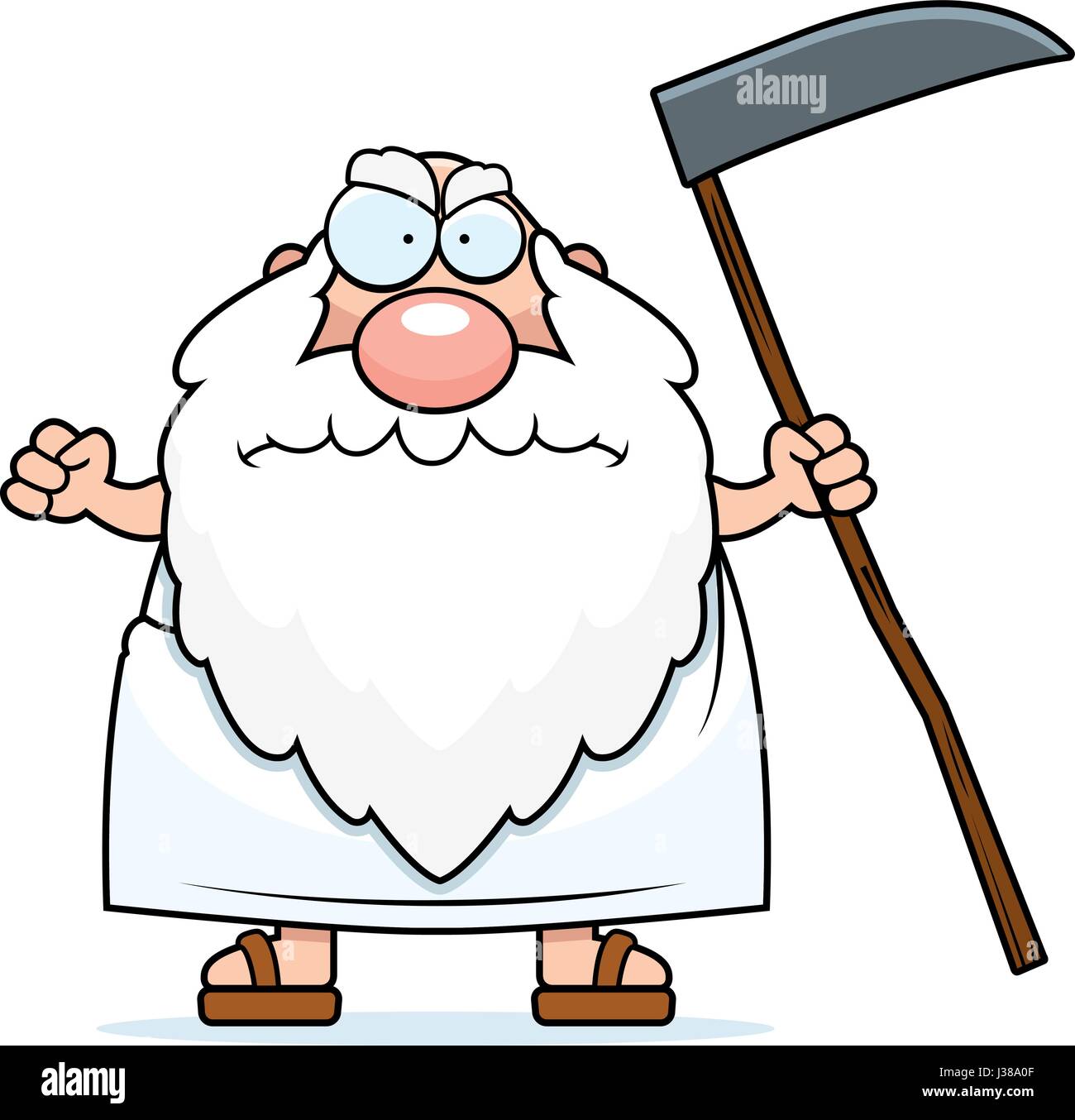 A cartoon illustration of Father Time looking angry Stock Vector Image ...