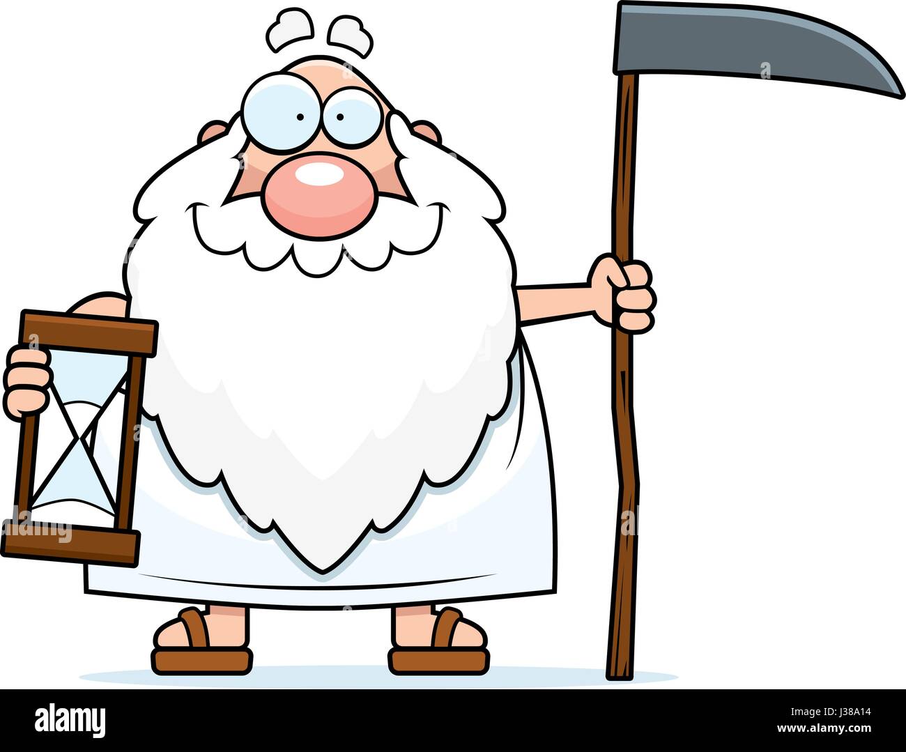 A cartoon illustration of Father Time looking happy Stock Vector Image ...