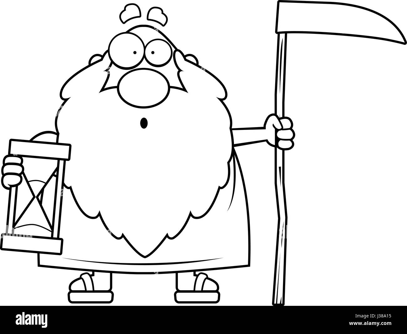 A cartoon illustration of Father Time looking surprised Stock Vector ...