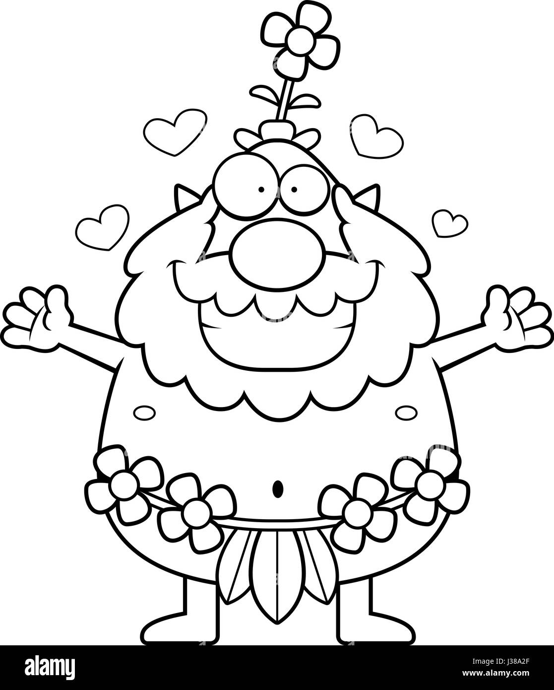 A cartoon illustration of a forest sprite ready to give a hug Stock ...