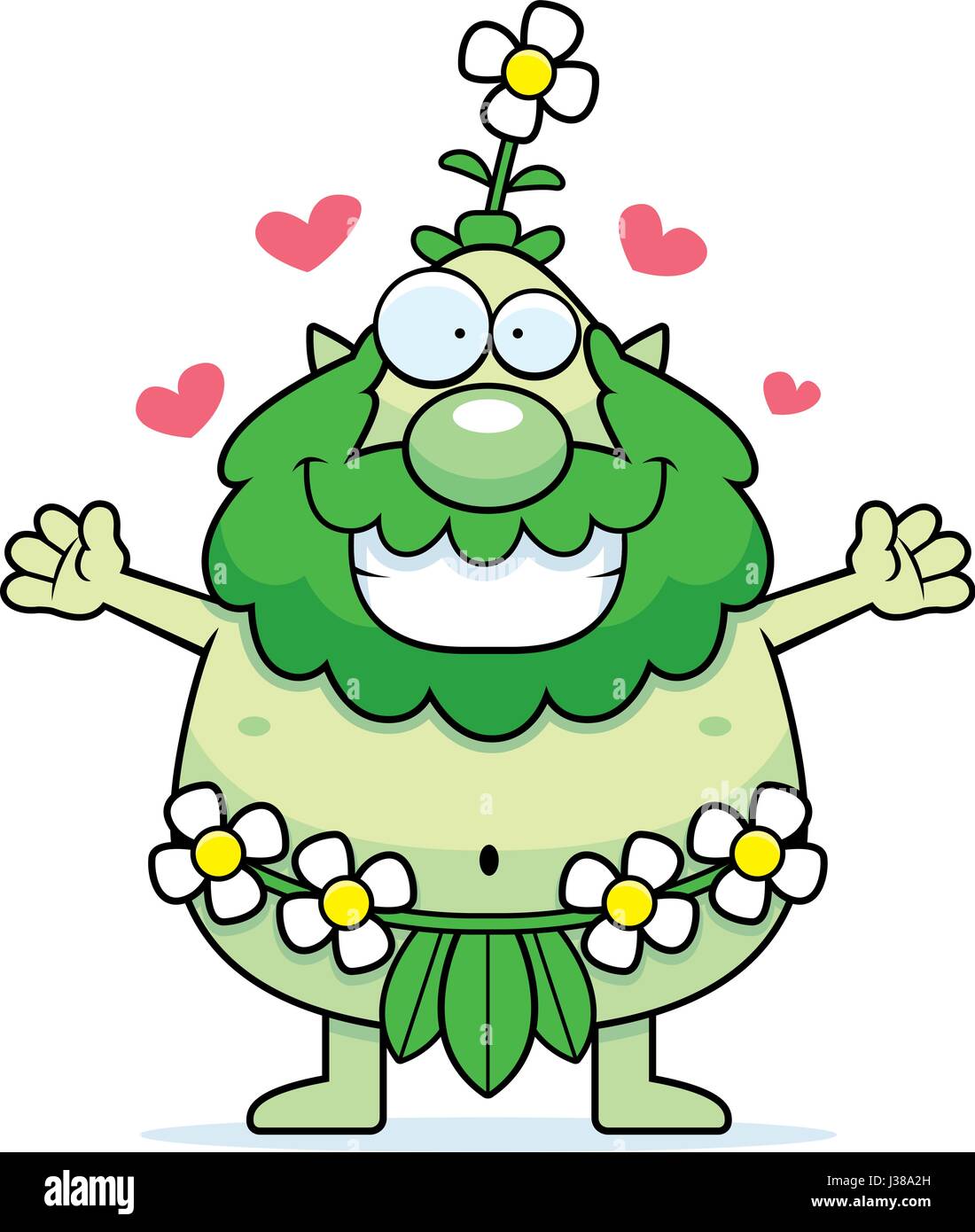 A cartoon illustration of a forest sprite ready to give a hug Stock ...