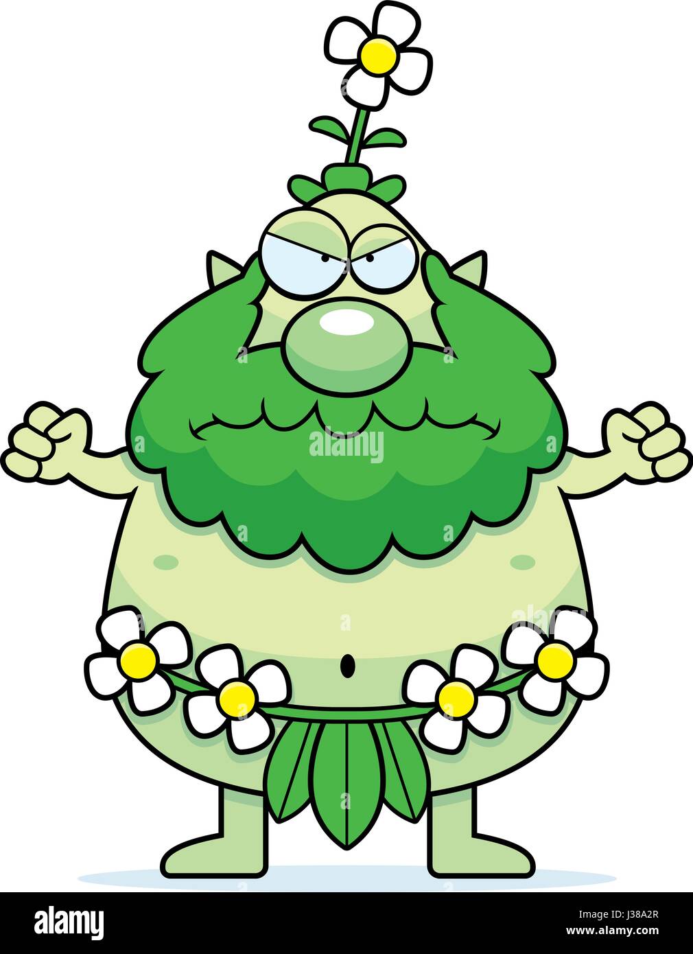 A cartoon illustration of a forest sprite looking angry Stock Vector ...