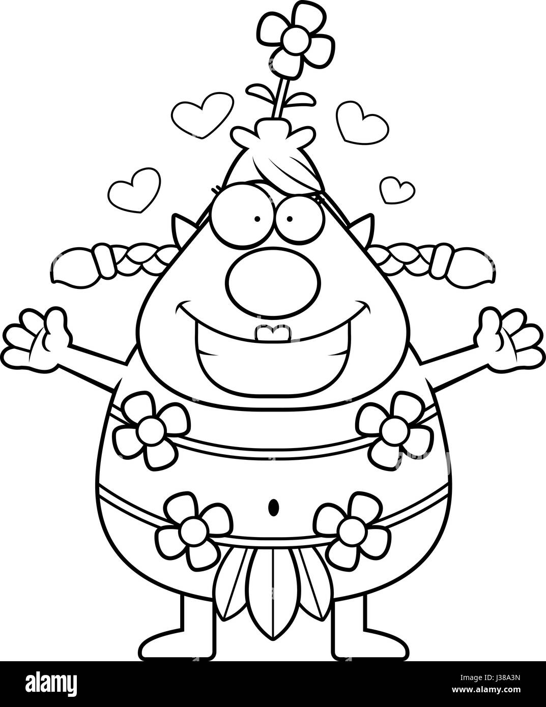 A cartoon illustration of a forest sprite ready to give a hug Stock ...