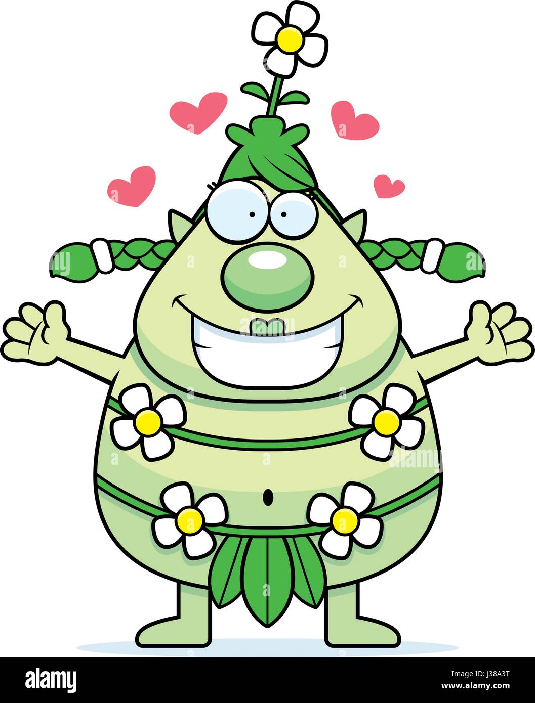 A cartoon illustration of a forest sprite ready to give a hug Stock ...