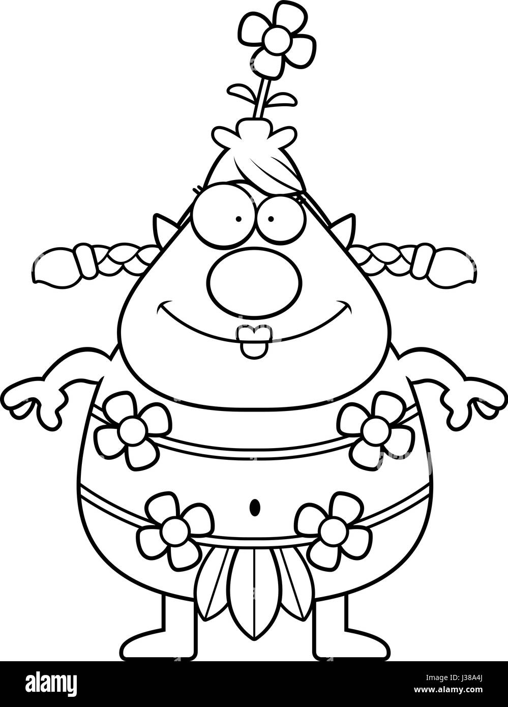 A cartoon illustration of a forest sprite looking happy Stock Vector ...