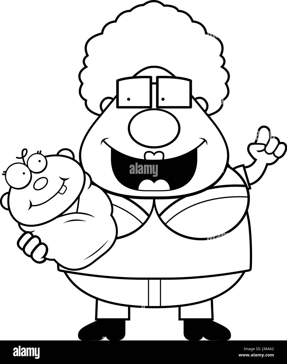 A cartoon illustration of a grandma talking to baby Stock Vector Image ...