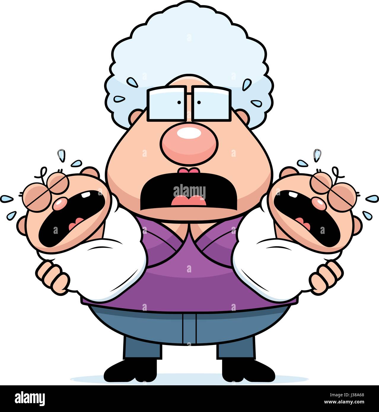 Cartoon illustration mom crying baby hi-res stock photography and ...