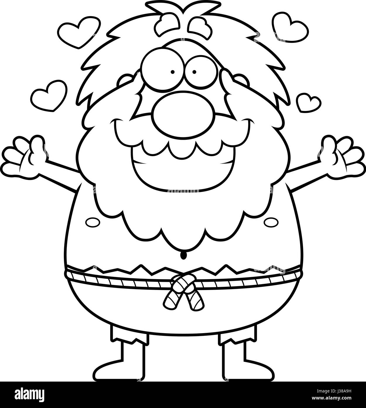 A cartoon illustration of a hermit ready to give a hug Stock Vector ...