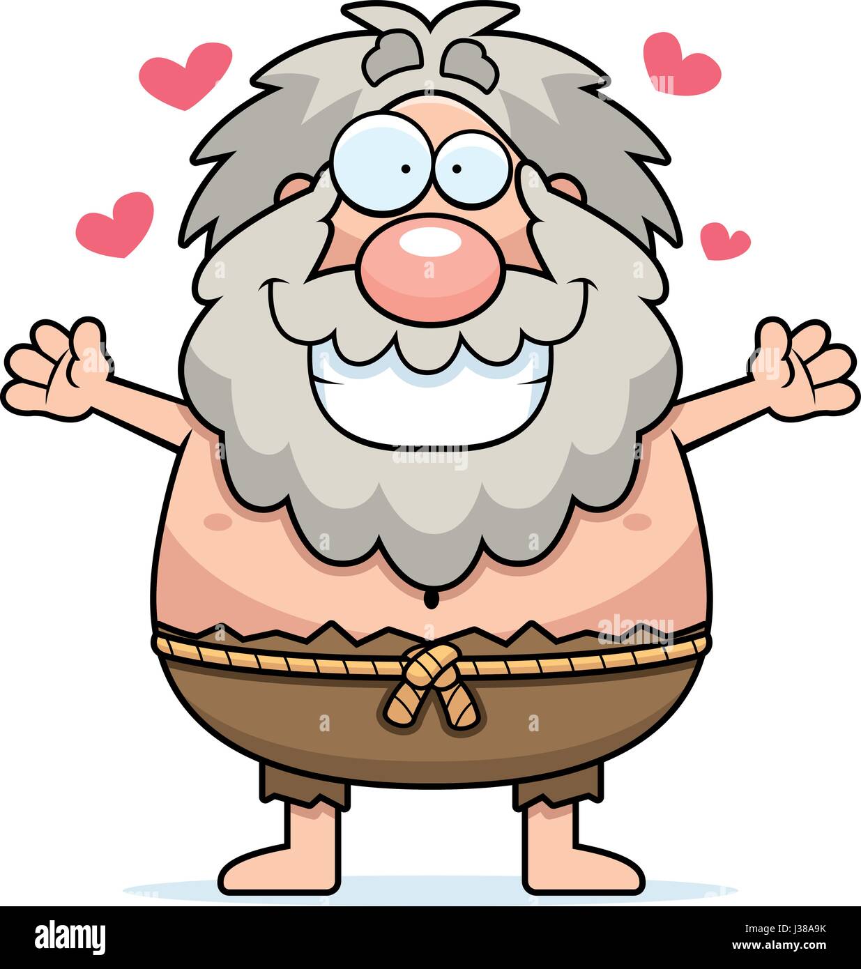 A cartoon illustration of a hermit ready to give a hug Stock Vector ...