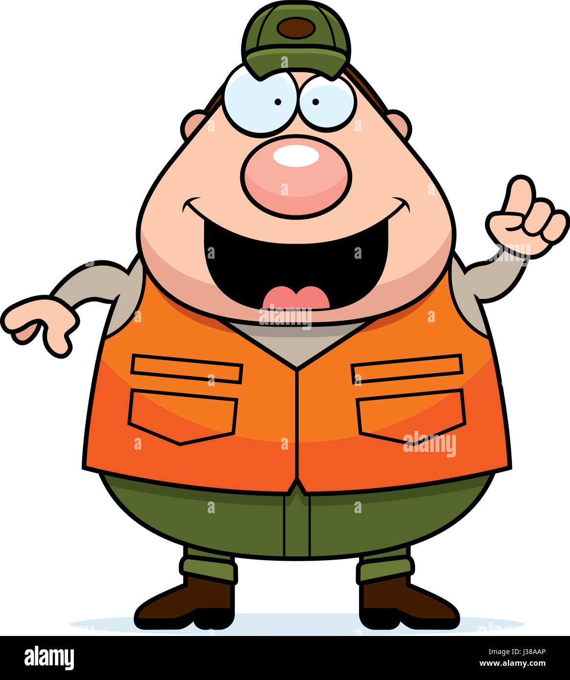 A cartoon illustration of a hunter with an idea Stock Vector Image ...